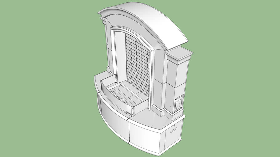 AFD 695-12 Large Firefall w/ Brick Pattern and Night Fyre | 3D Warehouse