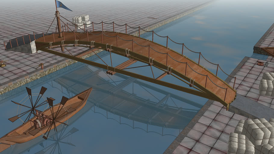 Revolving bridge and paddle boat | 3D Warehouse