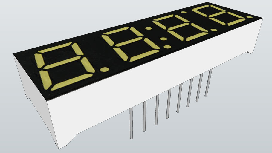 7-Segment Display - 4-Digit (White) COM-10931 | 3D Warehouse