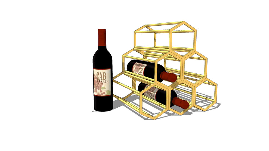 hexagonal wine rack vray ready | 3D Warehouse