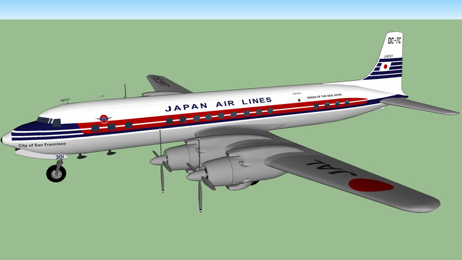 Japan Airlines DC-7C Seven Seas 'City of San Francisco' (1958) | 3D ...
