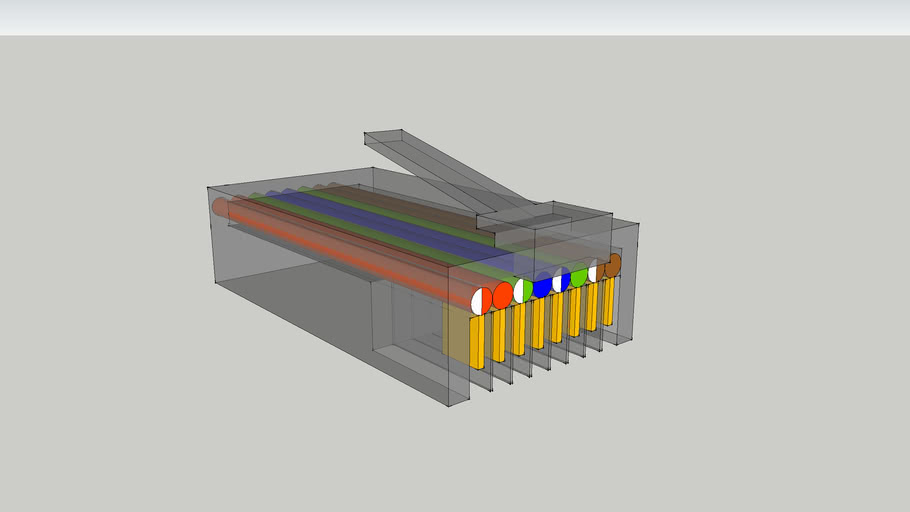 RJ 45 Plug with TB568B wiring scheme | 3D Warehouse