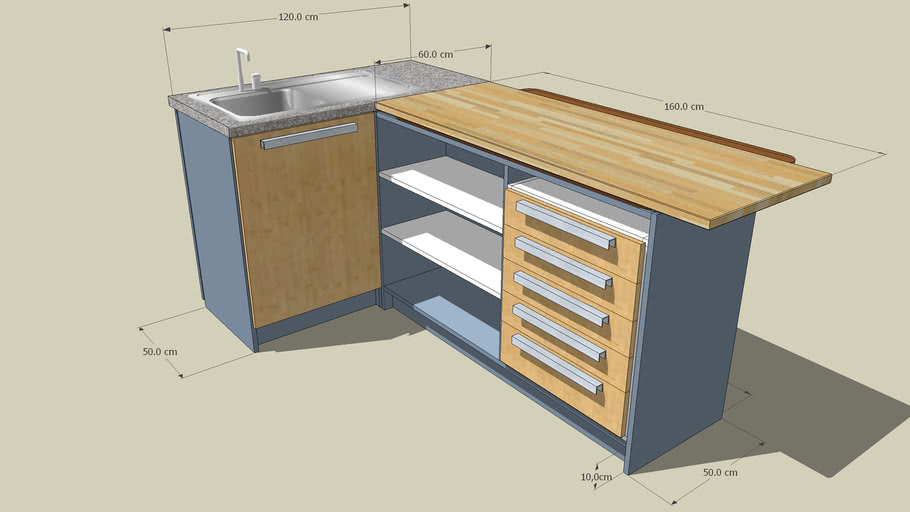 Kitchenette, L shape | 3D Warehouse