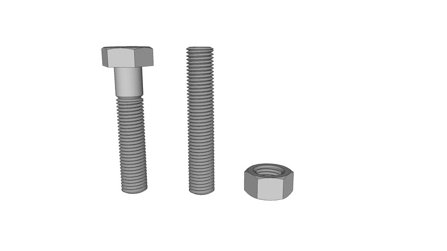 Bolt, Rod, Hex Nut | 3D Warehouse