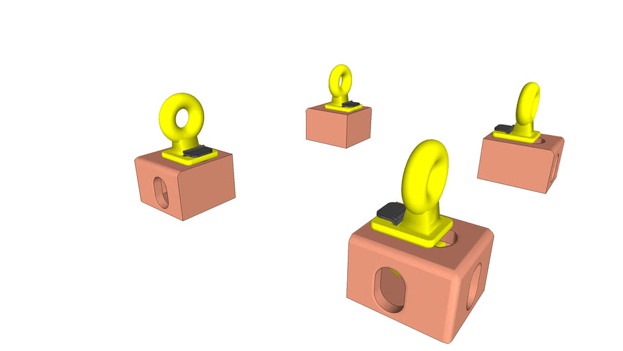 coins ISO container + anneaux levage | 3D Warehouse