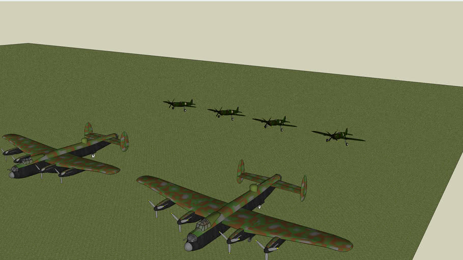 Avro-lancaster MK-II met landingsgestel | 3D Warehouse