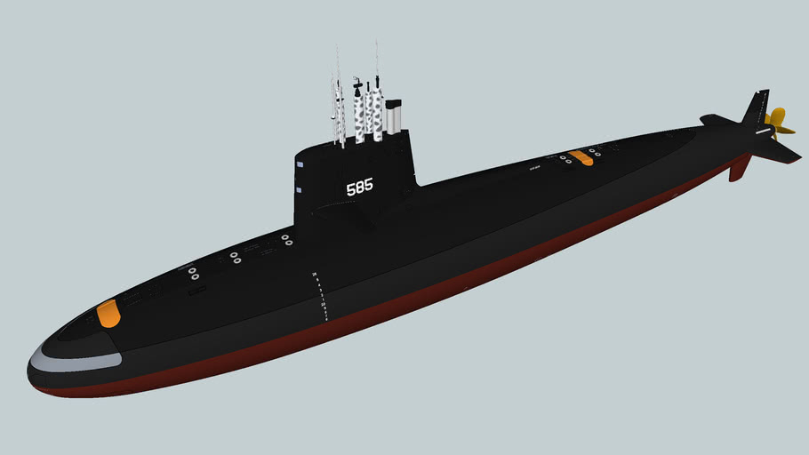 USS Skipjack (SSN-585) American nuclear-powered attack submarine | 3D ...