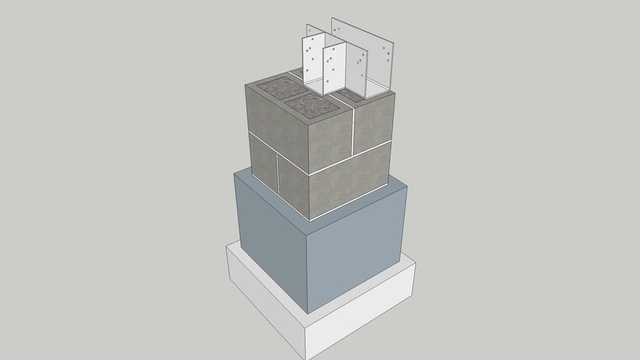 column cap beam saddle with Tee for CMU pier | 3D Warehouse