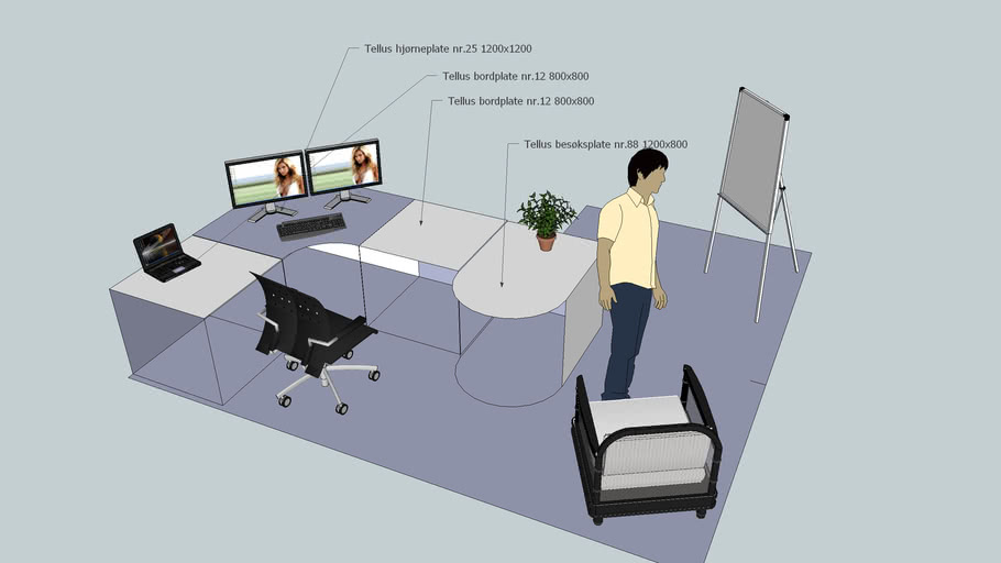 Furniture plan for software developer office at NSD | 3D Warehouse