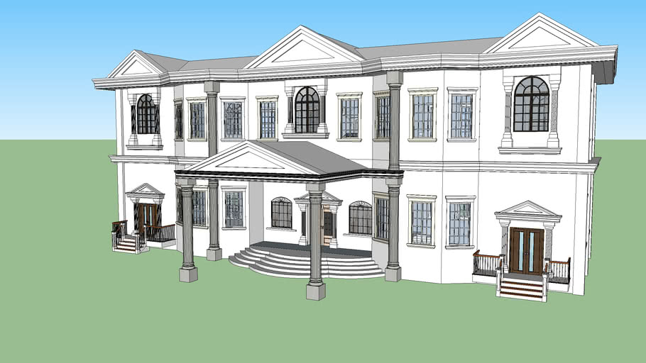 White Mansion Neoclassical Architecture | 3D Warehouse