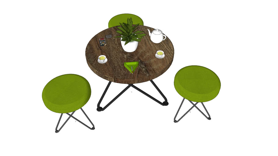 Tea Table Set -001 | 3D Warehouse