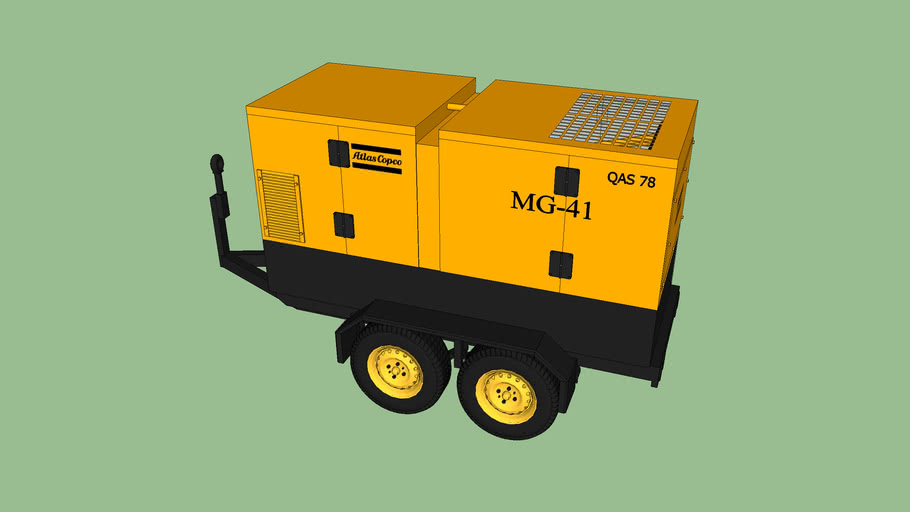 78KVA atlas copco genset | 3D Warehouse