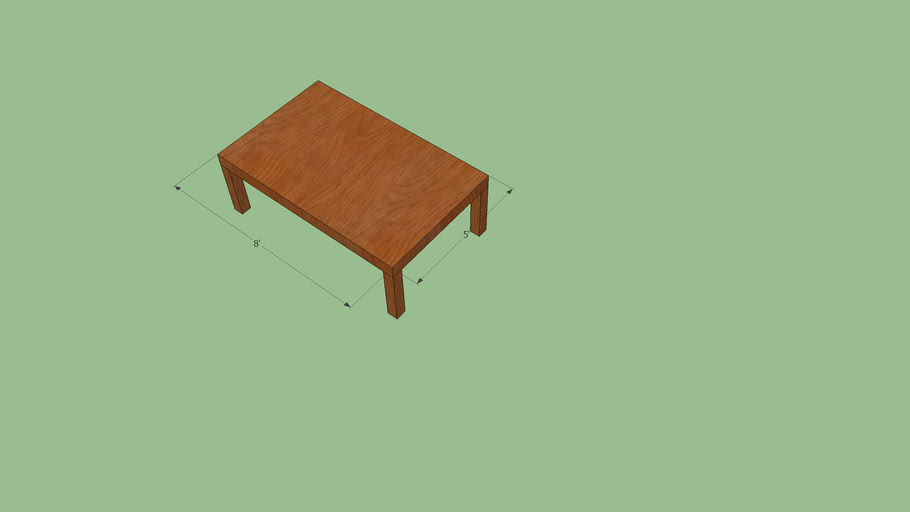 wood 5x8 table | 3D Warehouse
