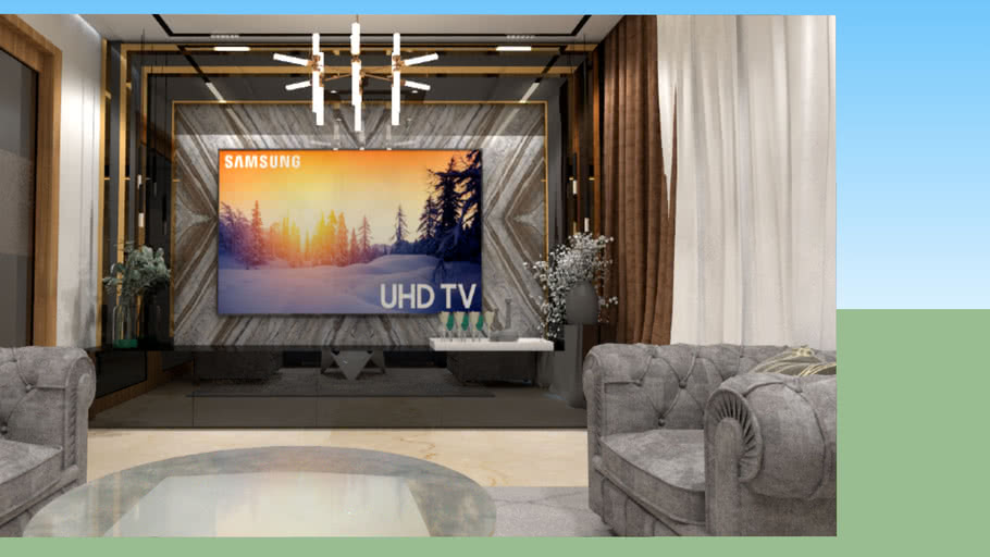 modern tv unit design | 3D Warehouse