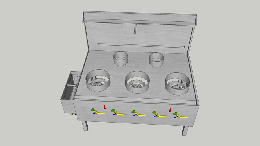 3 hole WOK cooker | 3D Warehouse