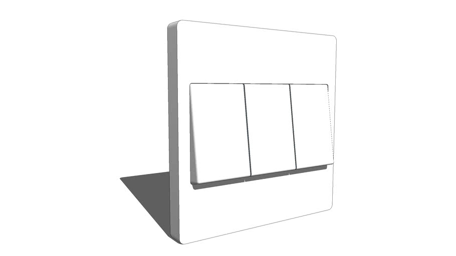 Wall Switch - 3 gang Two Way Plate Switch with Wide Rockers | 3D Warehouse