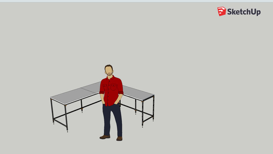 Lab Corner Desk 72 x 27 inches | 3D Warehouse