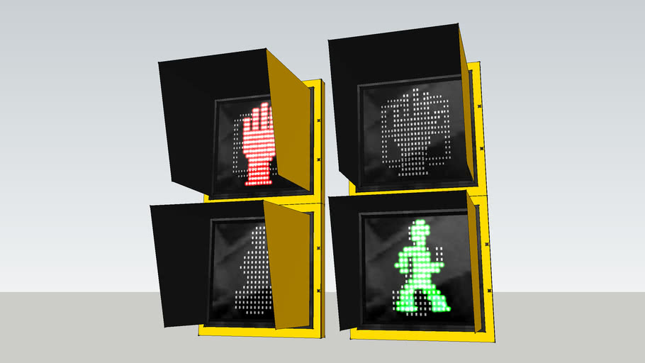 12-inch LED pedestrian signals | 3D Warehouse
