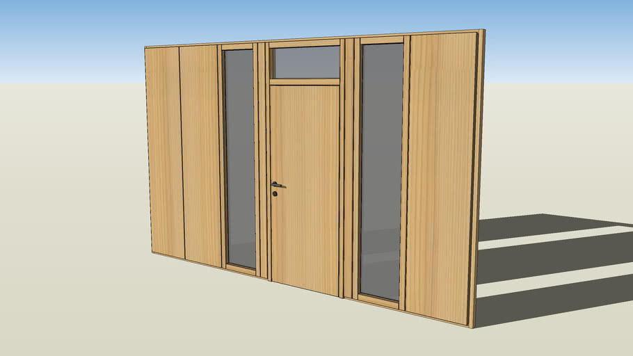 Partition with glass and door element | 3D Warehouse