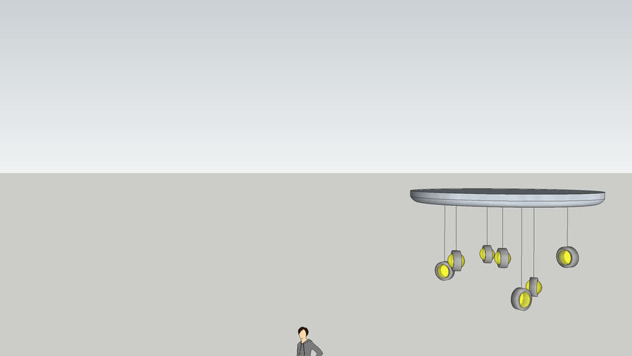 Ceiling Light Metal and Glass Round | 3D Warehouse