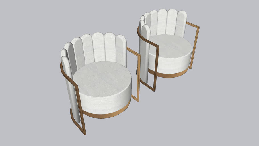 MODERN GOLD LINEN CHAIRS X2 | 3D Warehouse