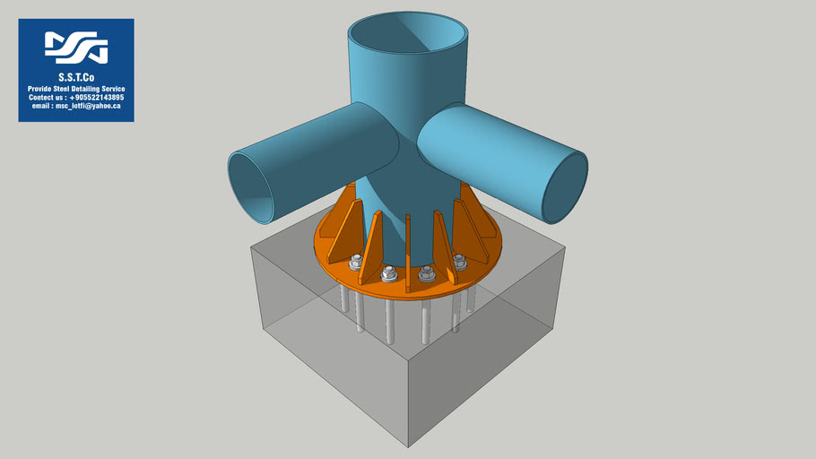 Pipes to base plate connection | 3D Warehouse