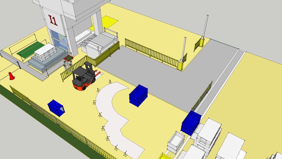layout safety dojo forklift | 3D Warehouse