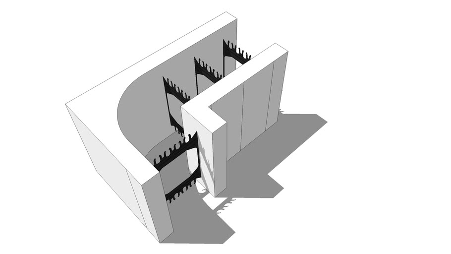 Amvic R22 ICF - 8in 90 Short Corner | 3D Warehouse