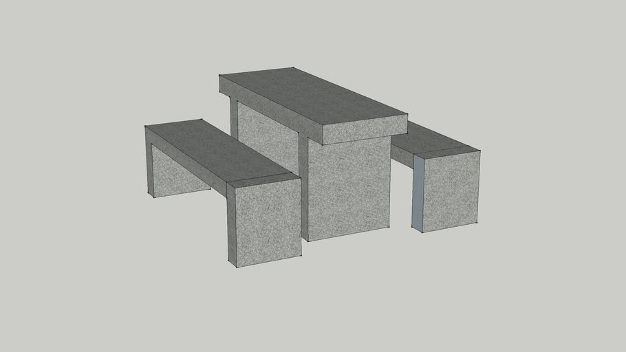 Stone Bench And Seating for 4 | 3D Warehouse