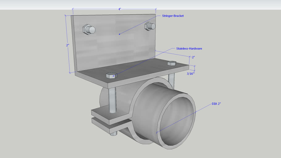 Dock stringer bracket (standard) | 3D Warehouse