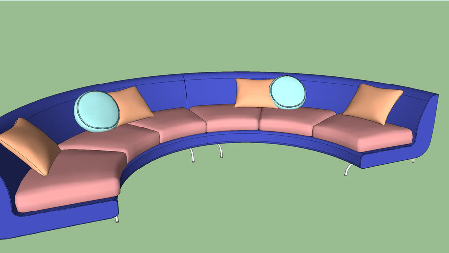 sofa curvo lounge low poly | 3D Warehouse