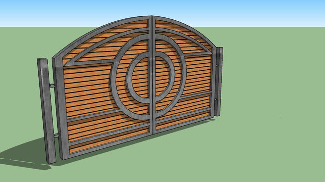 metal and wood gate | 3D Warehouse