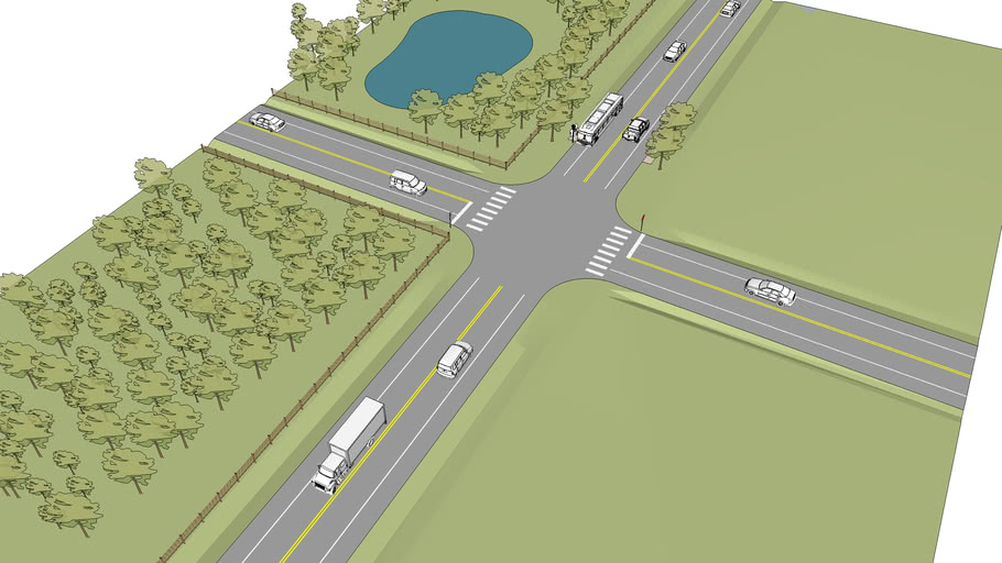 Intersection - Rural and Natural Intersection | 3D Warehouse