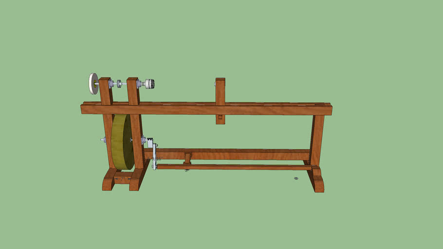 Treadle Operated Foot-Powered Wood Lathe | 3D Warehouse
