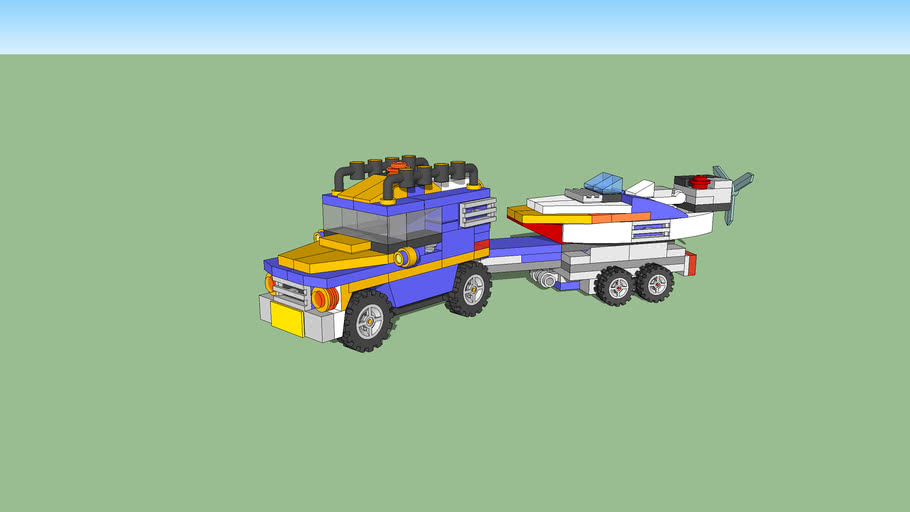 Lego Four wheel drive and trailer | 3D Warehouse
