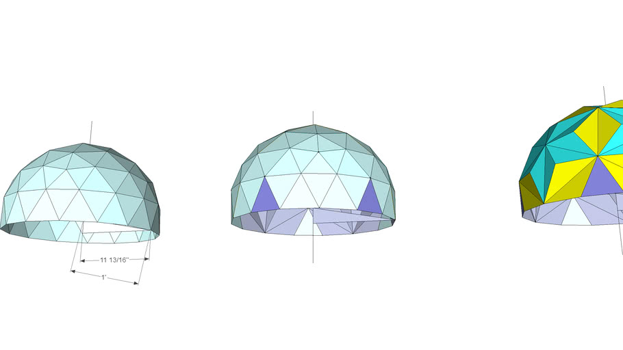laminar geodesic dome 3v with flat bottom | 3D Warehouse