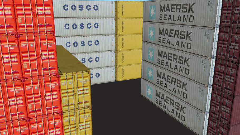 Mini Shipping Container Yard | 3D Warehouse