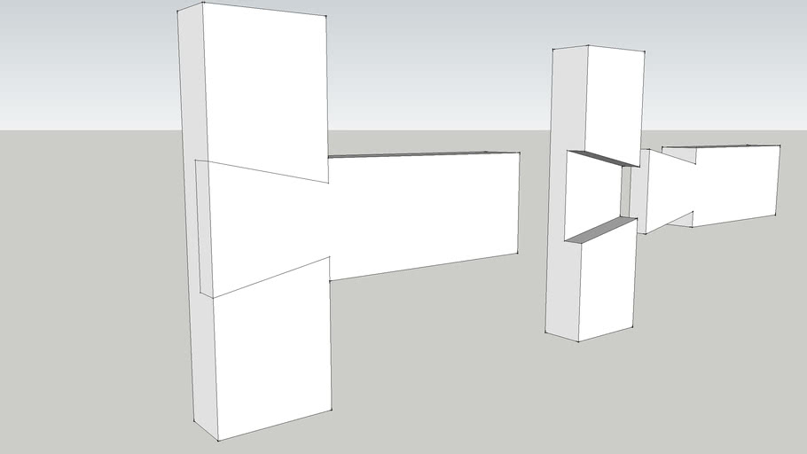 zwaluwstaartverbinding op halfhout | 3D Warehouse