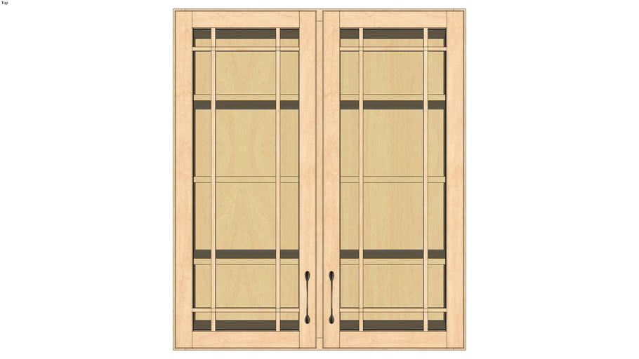 Wall Double Door with Prairie Glass Door | 3D Warehouse