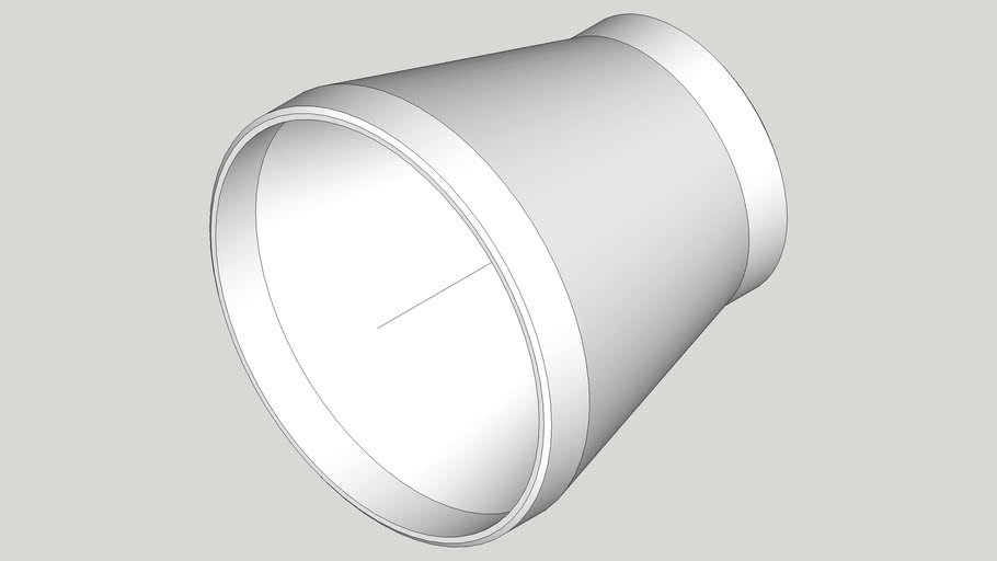ASME B16.9 PIPING CONCENTRIC REDUCER, 4'x2-1/2' SCH 10S BUTTWELD | 3D ...