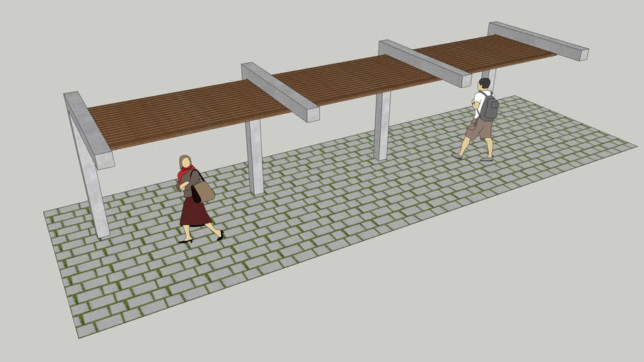 Modern Pergola Corridor | 3D Warehouse