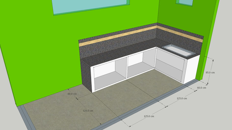 Meja Dapur Pantry | 3D Warehouse