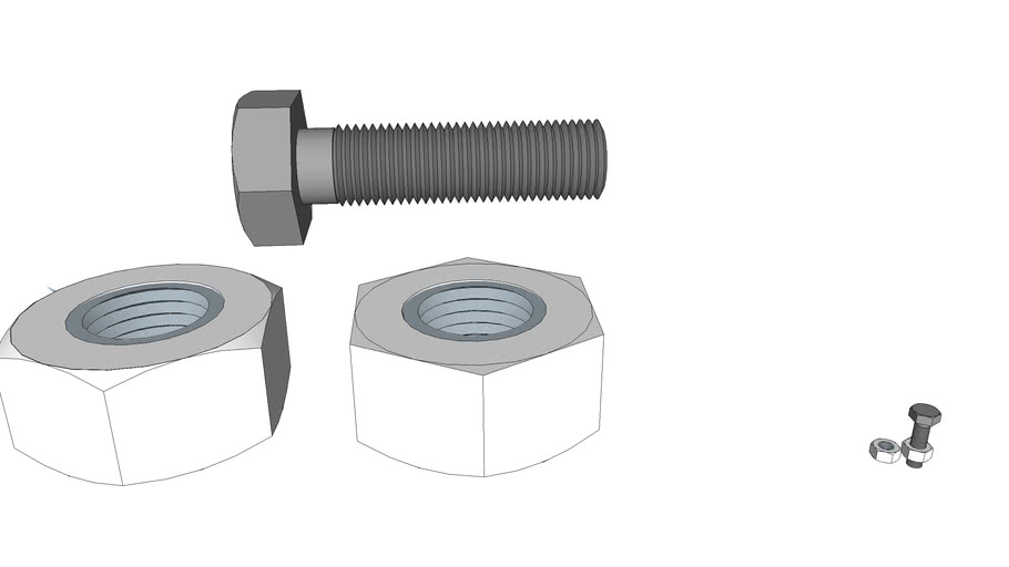bout en moer M100 M10 | 3D Warehouse
