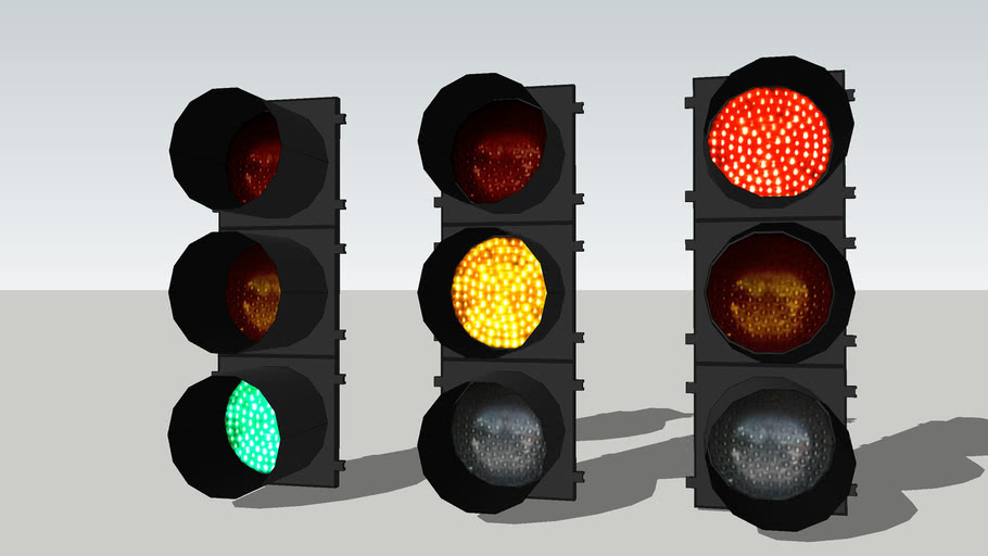 Old 12-inch GE LED traffic signals | 3D Warehouse