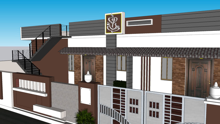 single storey house elevation design | 3D Warehouse