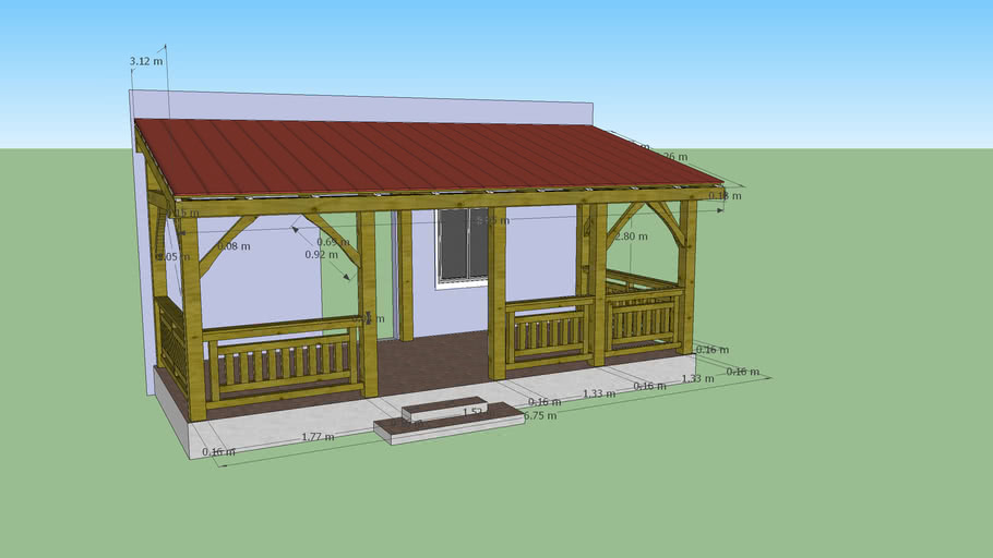 terrace with improved roof | 3D Warehouse