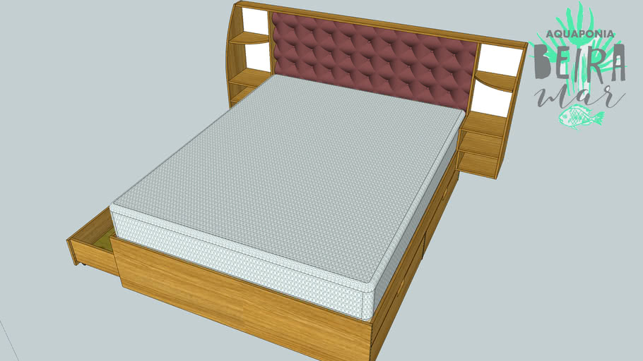 Comfort Headboard and Bed with Drawers | 3D Warehouse
