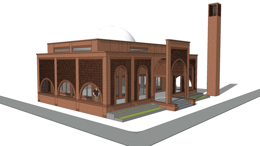 SMALL 1.5 STORIED BRICK FACING MOSQUE IN NARSHINGDI BY DHAKA DESIGNER ...