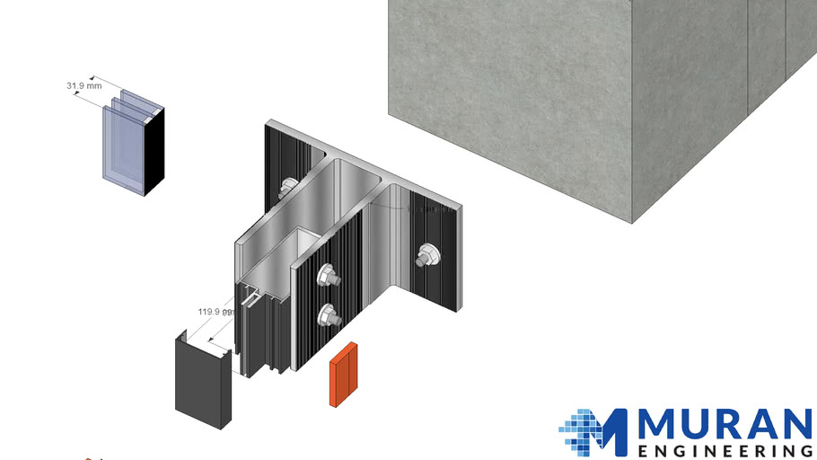 Certain wall aluminium profile | 3D Warehouse