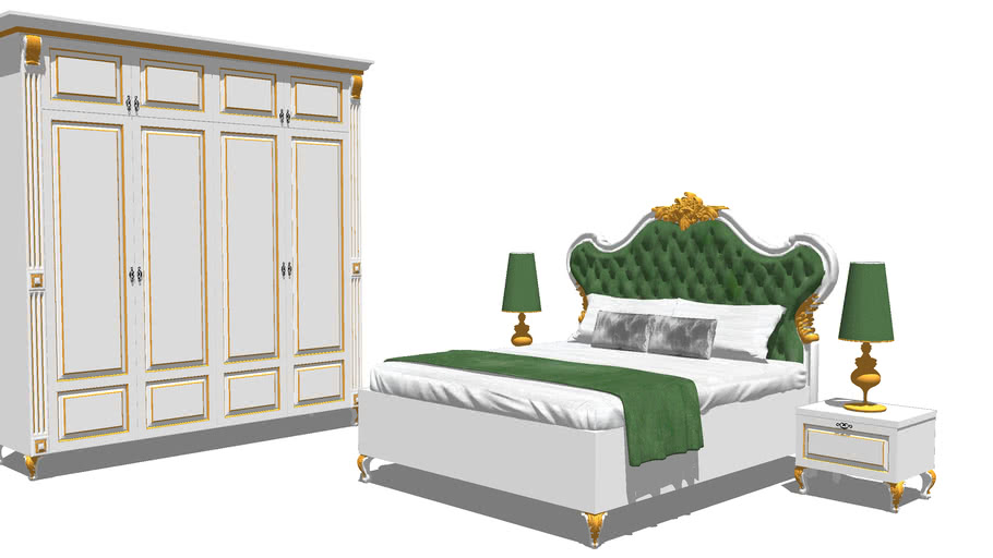 Queen Size Bed_01 | 3D Warehouse